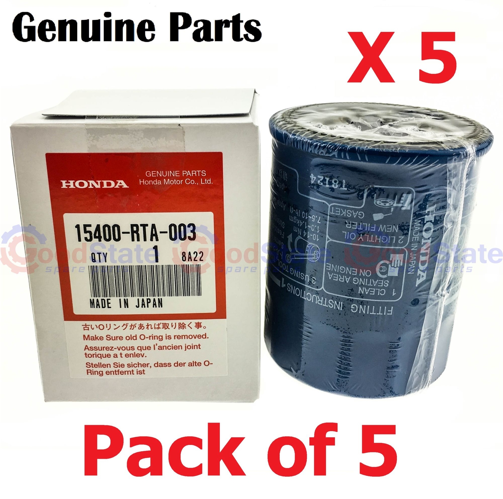 GENUINE Honda Jazz Fits most models 15400-RTA-003 Engine Oil Filter ...