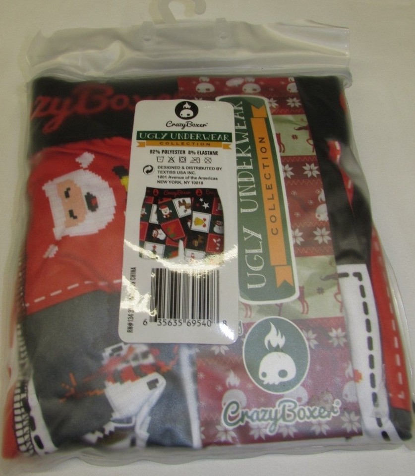 Crazy Boxer Men's X-Large UGLY Underwear Christmas Patchwork Boxer NWT ...