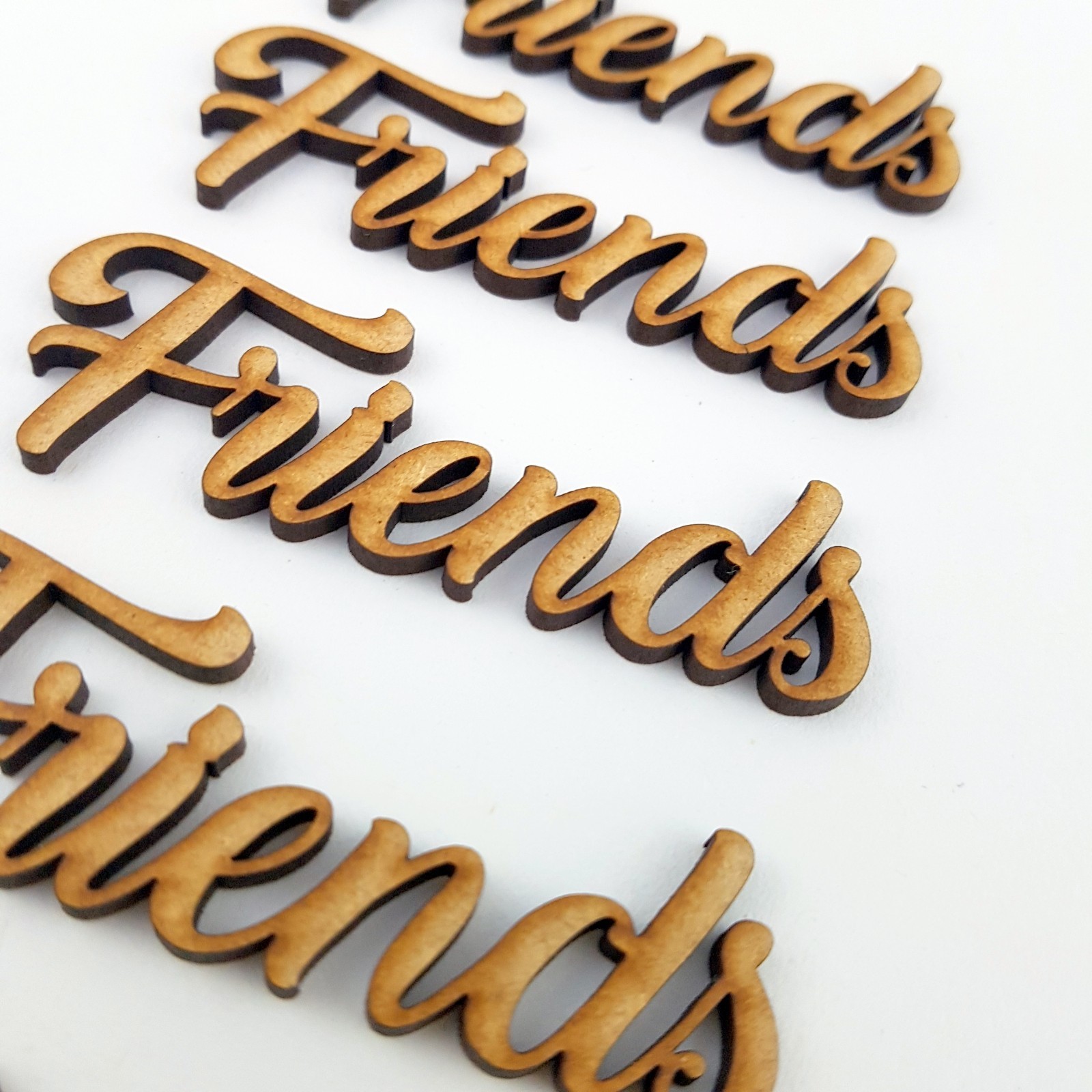 Friends Word Cutout 5 pack MDF Laser Cut Wooden Craft Blank Family Tree ...