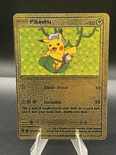 Pokemon PIKACHU HP80 Gold Foil Fan Art Card Basic 074/073 | eBay