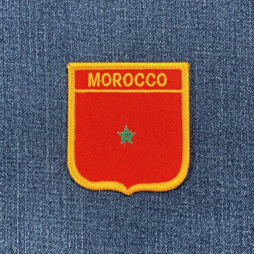 Morocco Patch - Embroidered Country Flag Shield Badge 2.75" (Iron On ...