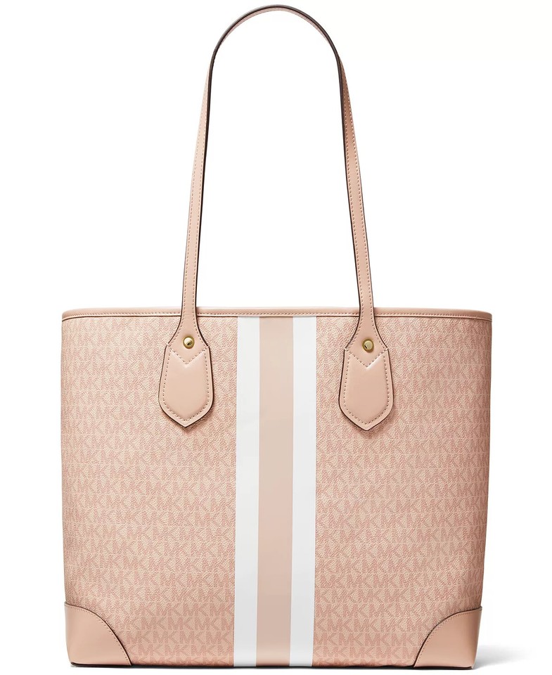 Michael Kors Eva MK Signature PVC Leather Large Travel tote, with Pouch ...