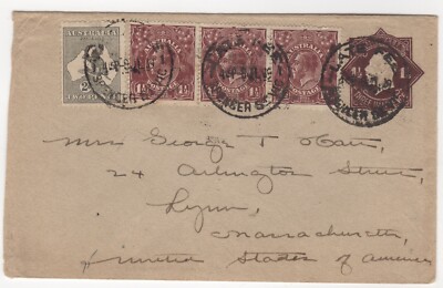 1919 Jul 8th. Uprated Post Office Cover. Melbourne to Lynn ...