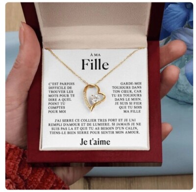 Collier À Ma Fille Je T'Aime (Modèle 66) (Coloris Or) | eBay