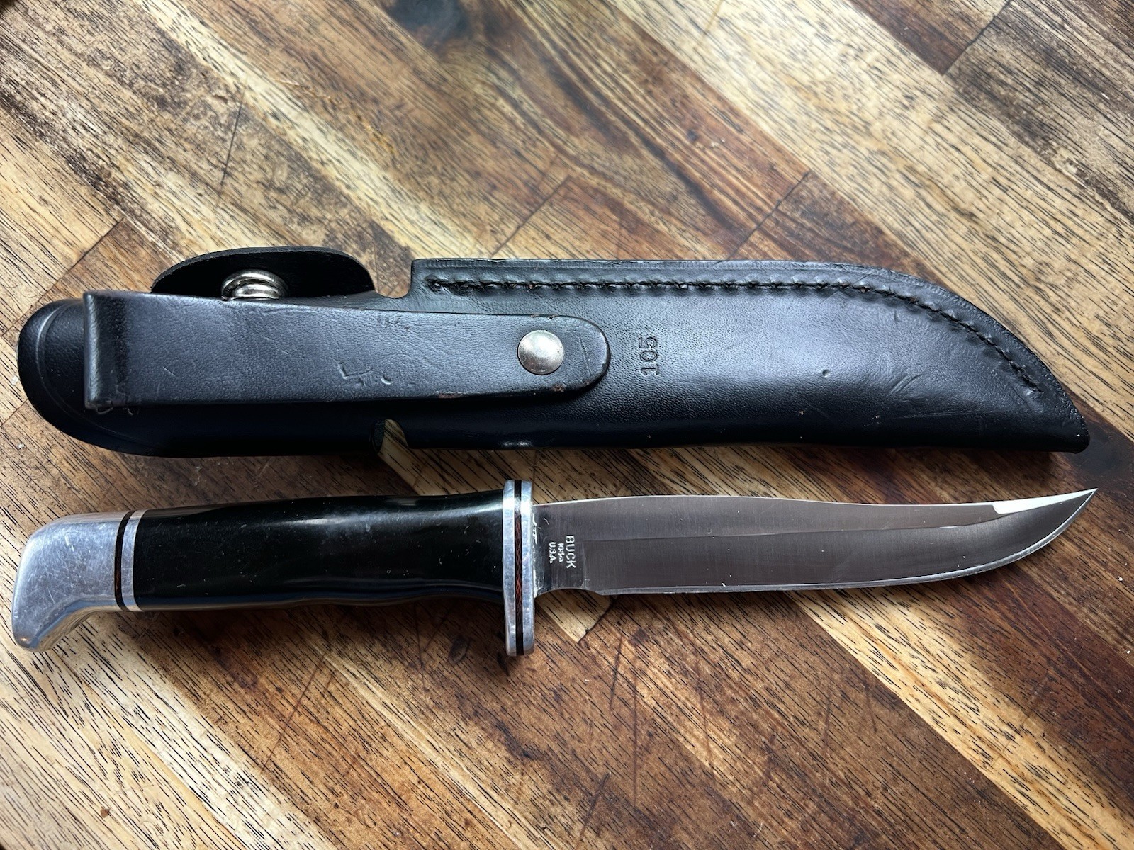 Buck 105 Pathfinder Hunting Knife Fixed Blade With Sheath, USA Made | eBay