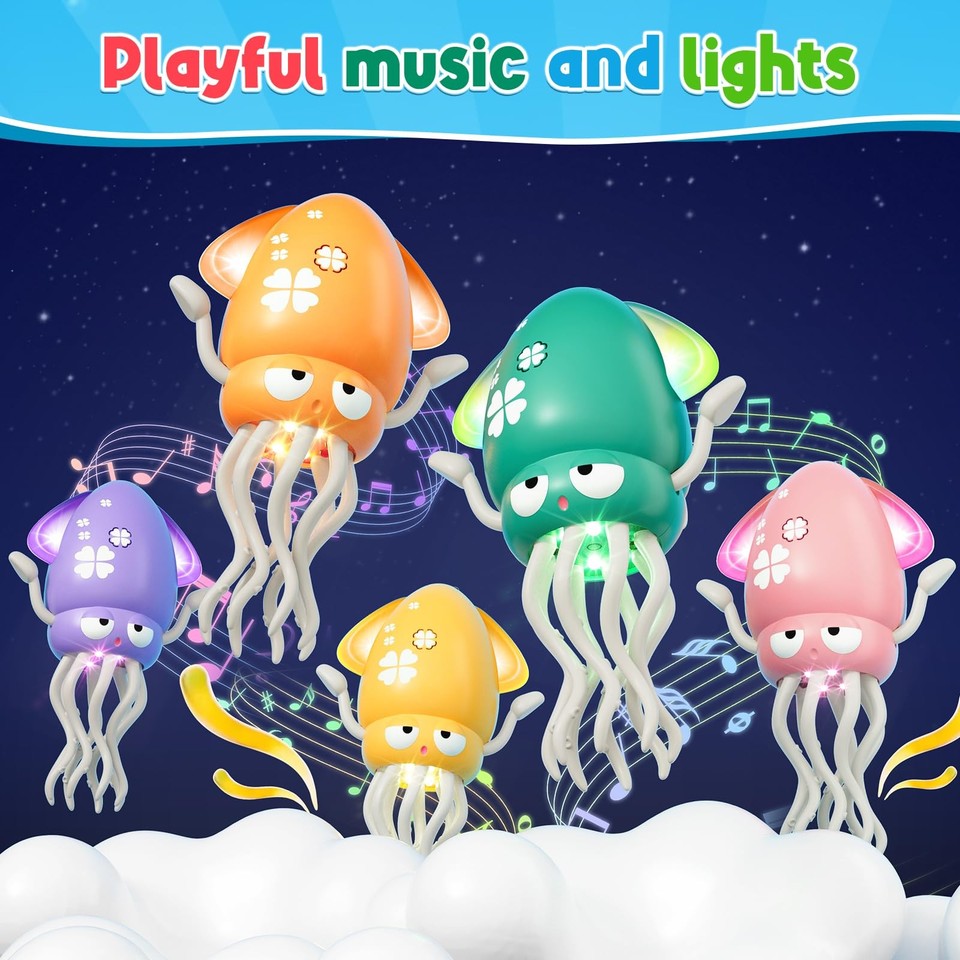 Dancing Squid Baby Toy, Electric Crawling Octopus Tummy Time Toy ...