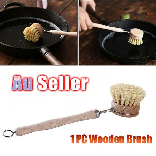 Cleaning Brush Long Handle Wooden Dish Pot Kitchen Washing Pan Bowl ...