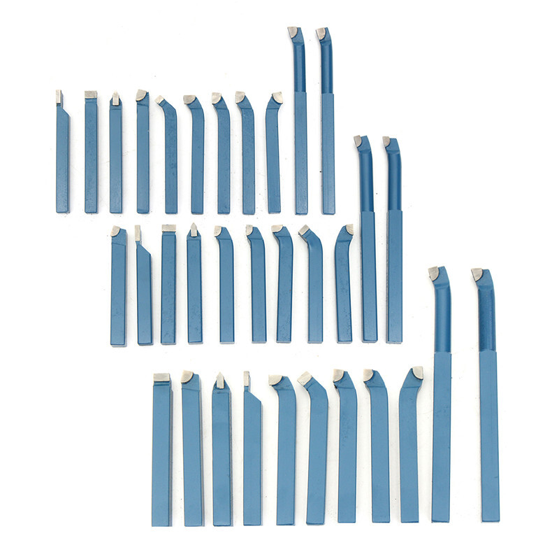 Mini Lathe Tool Set Carbide Tip Metal Cutting Turning Boring Bit Lathe ...