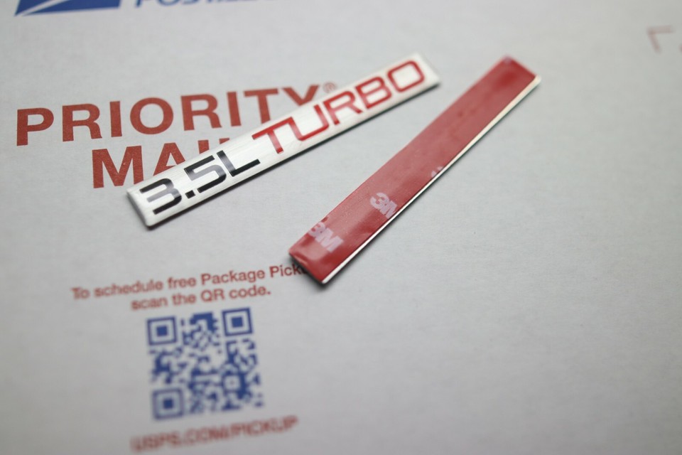 BRAND 3.5L Turbocharged Turbo Badge Emblem Silver Red | Brand New ...