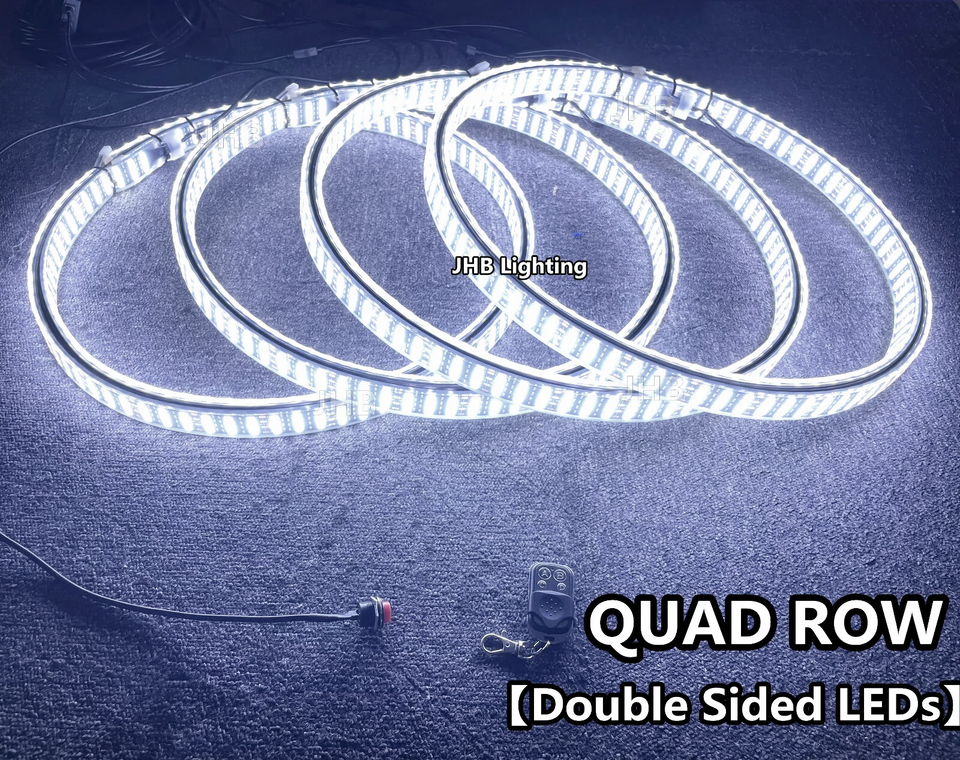 JHB 4x 15.5"17.5" Double Side PURE WHITE 8Rolls LED Wheel Rings Rim ...