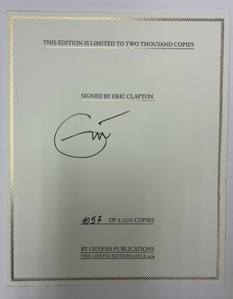 Eric Clapton Six String Stories Genesis Publications Signed Autograph ...