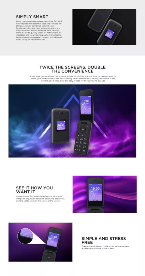 TCL CLASSIC 4058R AT&T 4G LTE Unlocked Flip Phone 8GB | eBay