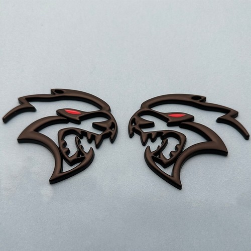 2x Zinc Alloy Hellcat Fender Side Emblem Badge Decal For SRT Hellcat ...