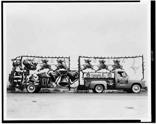Truck,Joe Mapes,factory representative,carrying Christmas decorations ...