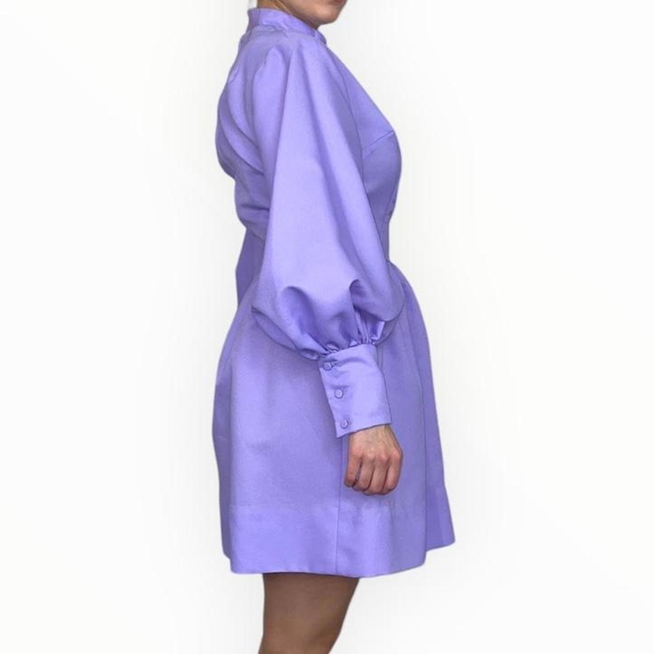 Vintage Purple 60s Retro Mini Dress Lavender Handmade Bishop Sleeves | eBay