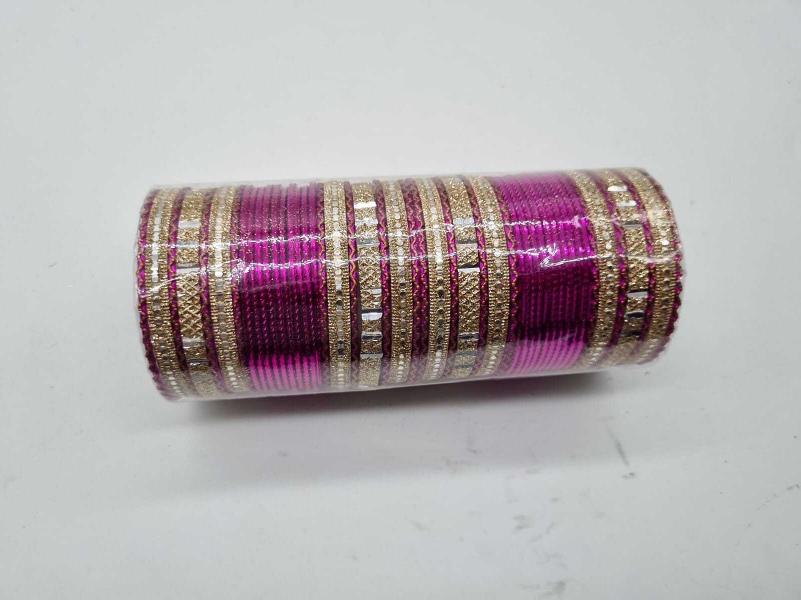 Pack of 48 pc Metal Indian Punjabi Chura Designer Bangle Chuda Set ...