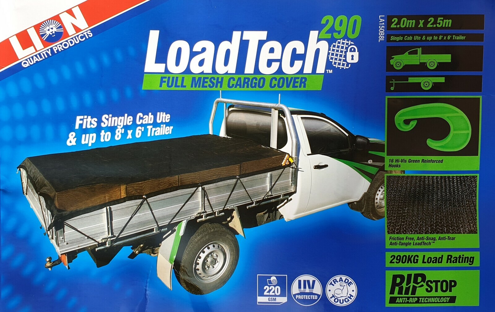 Lion Loadtech Mesh Cargo Cover Single Cab Ute 8 X 6 Trailer Size 2 Lion Loadtech Mesh Cargo Cover Single Cab Ute 8 X 6 Trailer Size 2