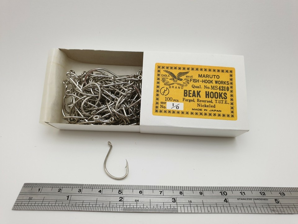 1pk Maruto TUTE MS4310 Nickel 100pcs Beak Fish Hooks Choose Size | eBay