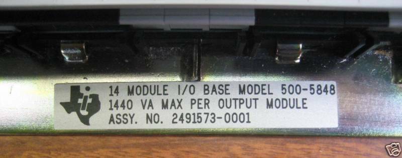 Texas Instruments 500-5848 14 Module I/O Base TI/Siemens 5005848 In/Out ...
