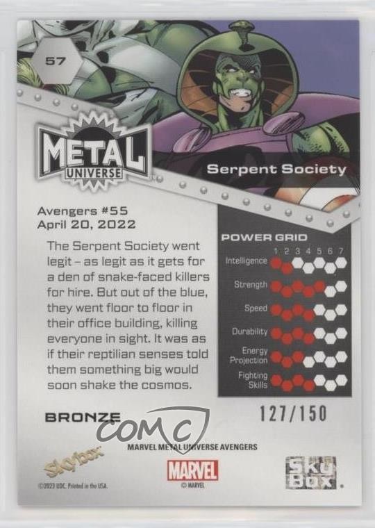 2024 Skybox Marvel Metal Universe Avengers Bronze /150 Serpent Society ...