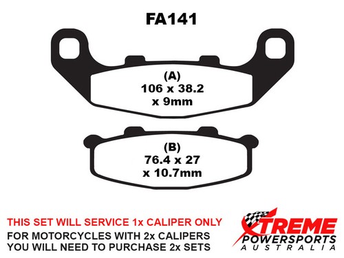 Kawasaki ZXR 250 89-90 EBC Organic Front Brake Pads, FA141 | eBay