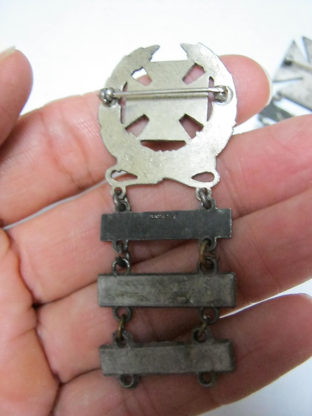 VINTAGE BAYONET, RIFLE, GRENADE, SUBMACHINE, BADGES PINS SOME STERLING ...