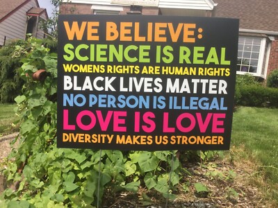 4 PACK We Believe Yard Signs: Black Lives Matter Kindness Diversity ...