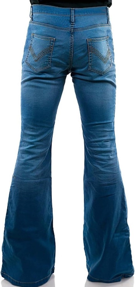 Men's Vintage Bell Bottom Jeans 60S 70S Outfits Disco Pants Flared ...