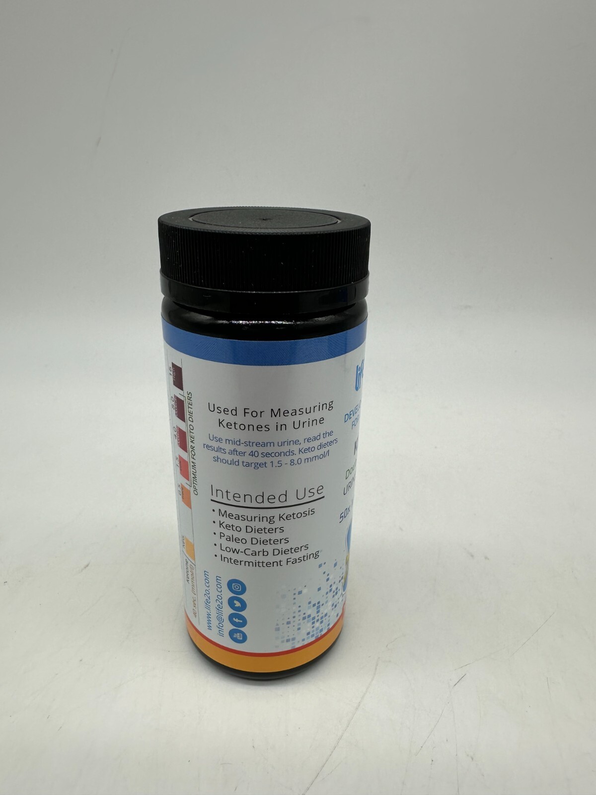 Life2O Ketone Test Strips, Keto Sticks Monitor Ketosis and Body pH ...