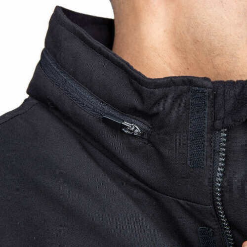 Rugged Elements Men's Tech Canvas Jacket Full Zip Hidden Hood Jet Black ...
