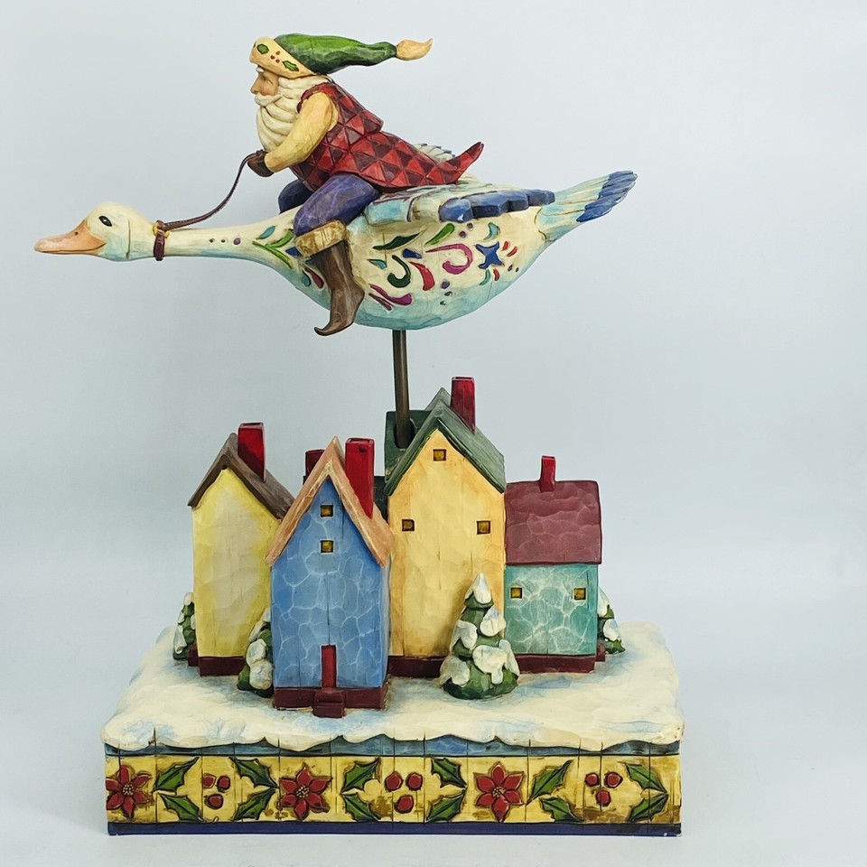 Jim Shore Heartwood Creek 4002289 Christmas Santa Takes Flight Goose ...