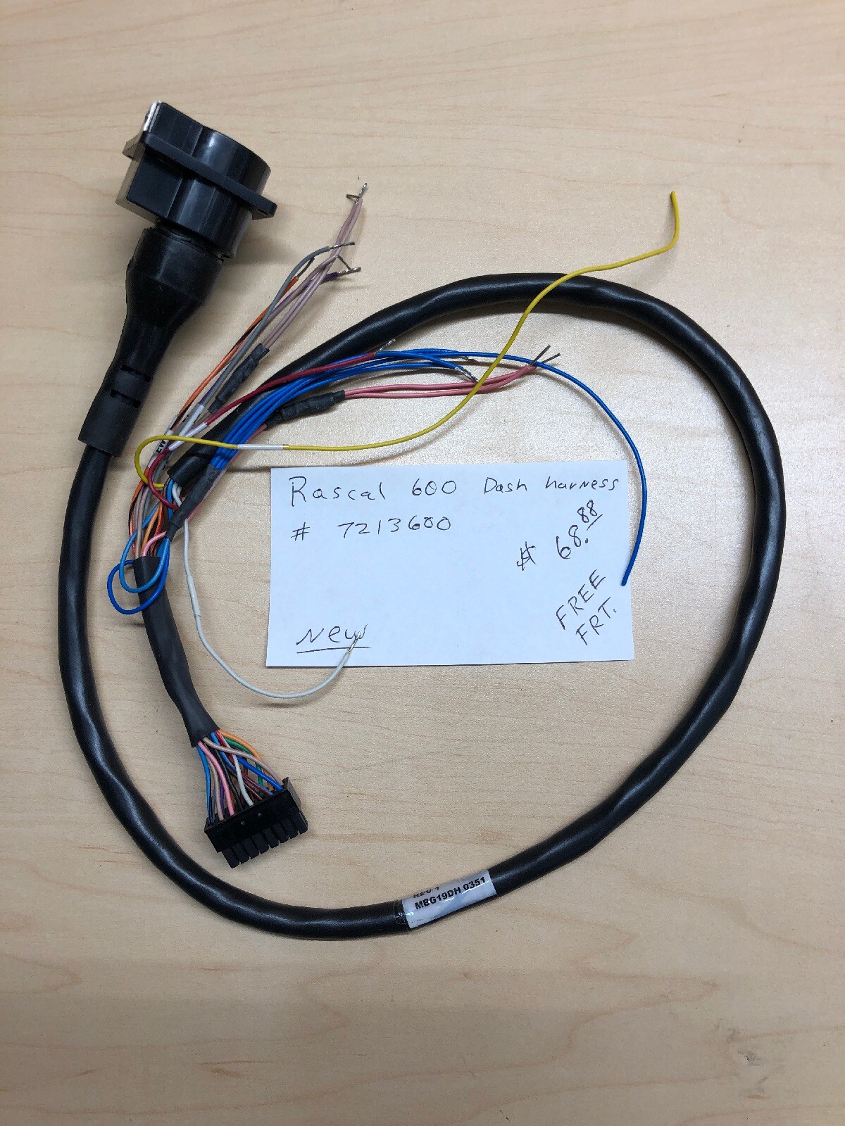 Rascal 600 Dash Harness 7213600 with Speed Lever Assembly and Headlamp ...