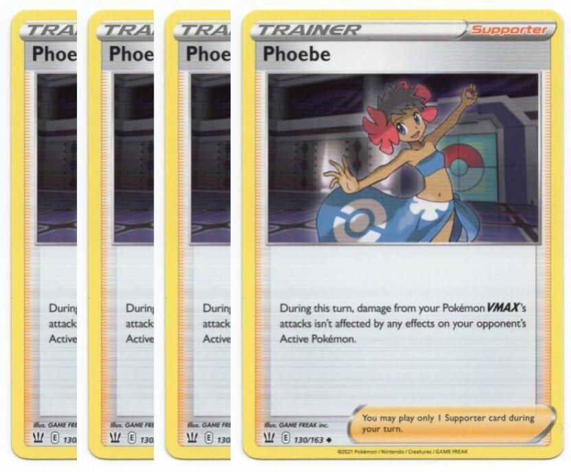 Phoebe Trainer Supporter Uncommon Playset (130/163) Pokemon Battle ...