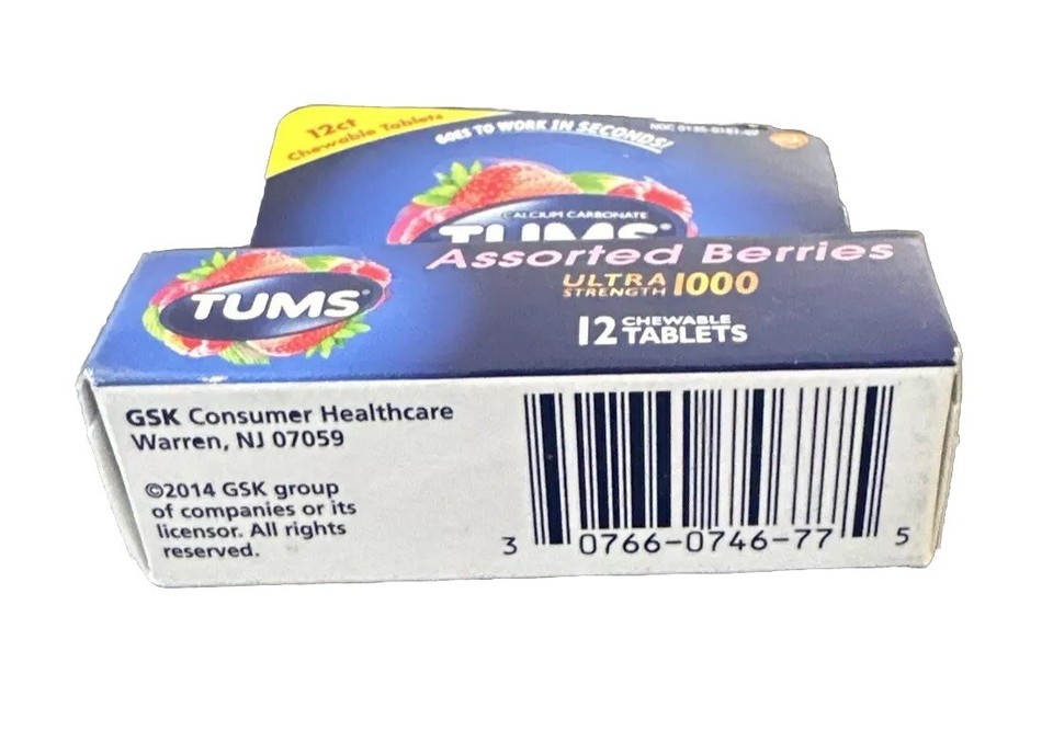 TUMS — 12 Ultra Strength Chewable Antacid Tablets Heartburn Relief ...
