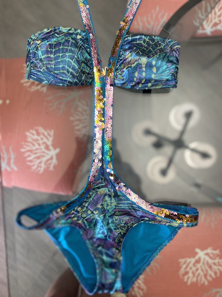 Victorias Secret Beach Sexy Sequins Bling Monokini Swim Suit One Piece ...