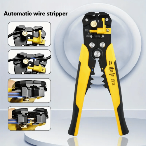 Self Adjusting Wire Stripper Cutter Crimper Tool Cable Stripping Orange ...
