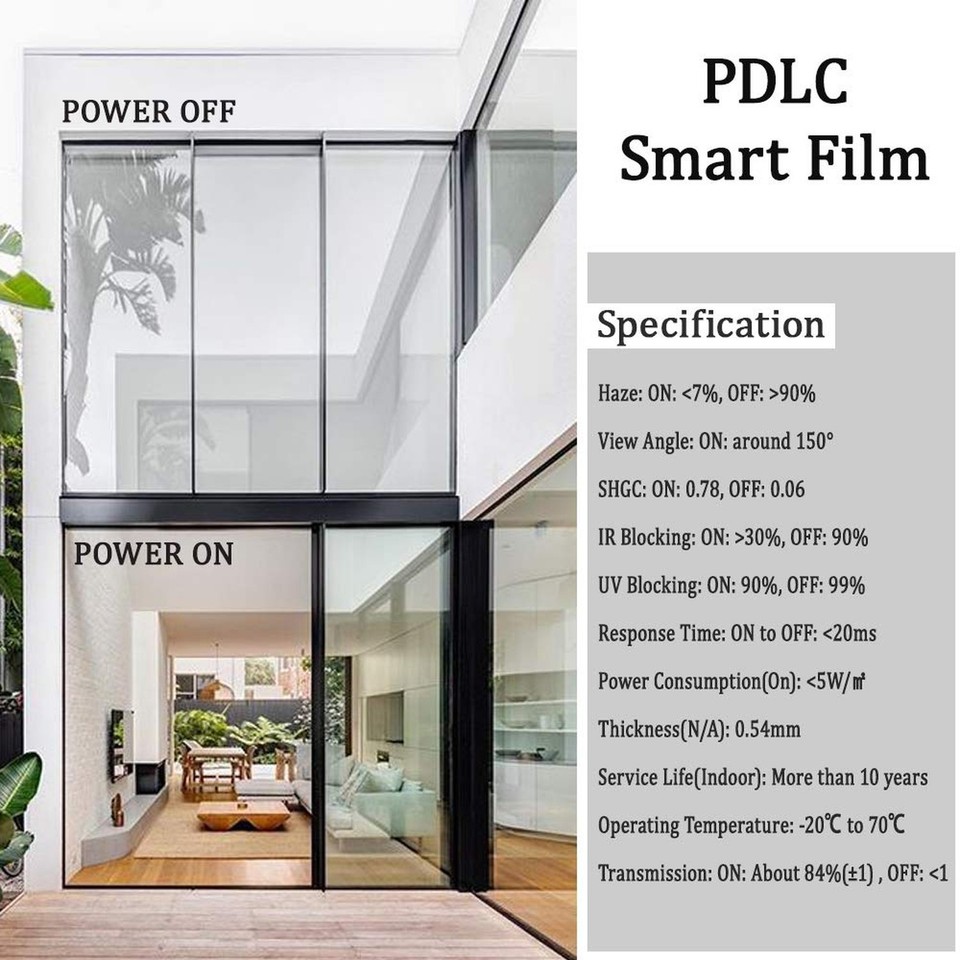 PDLC Switchable Smart Film Electric Smart Glass Film Adhesive All Day ...