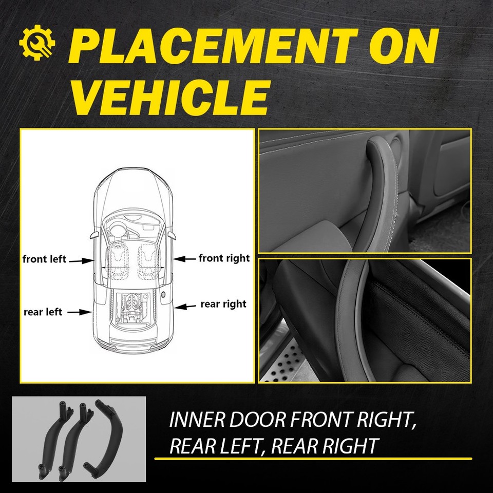 3Pcs Interior Pull Door Handle Cover Trim Fit For BMW X6 F16 2015-2019 ...