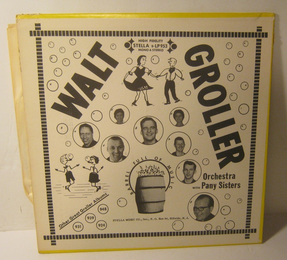 WALT GROLLER Orchestra with Pany Sisters POLKA Phonograph Record Album ...