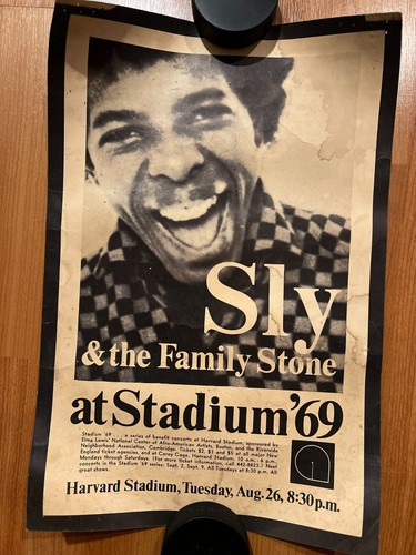 1969 Advertising Poster Sly & The Family Stone in Concert, Harvard ...