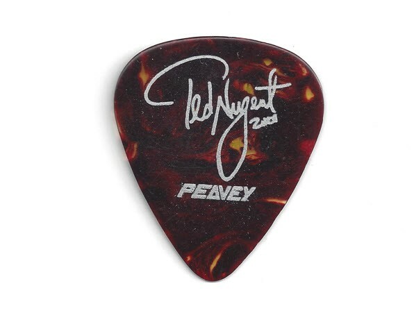 TED NUGENT SIGNATURE GUITAR PICK RARE TOUR STAGE PLECTRUM GOD GUNS ROCK ...