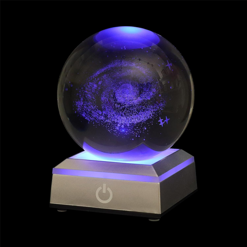 3D Galaxy Crystal Ball,Astronomy Space Gifts Clear Glass Balls with Led ...