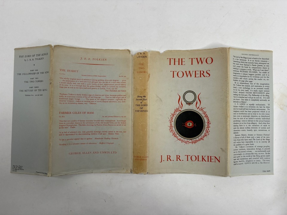 JRR Tolkien THE TWO TOWERS George Allen & Unwin First Edition Third ...