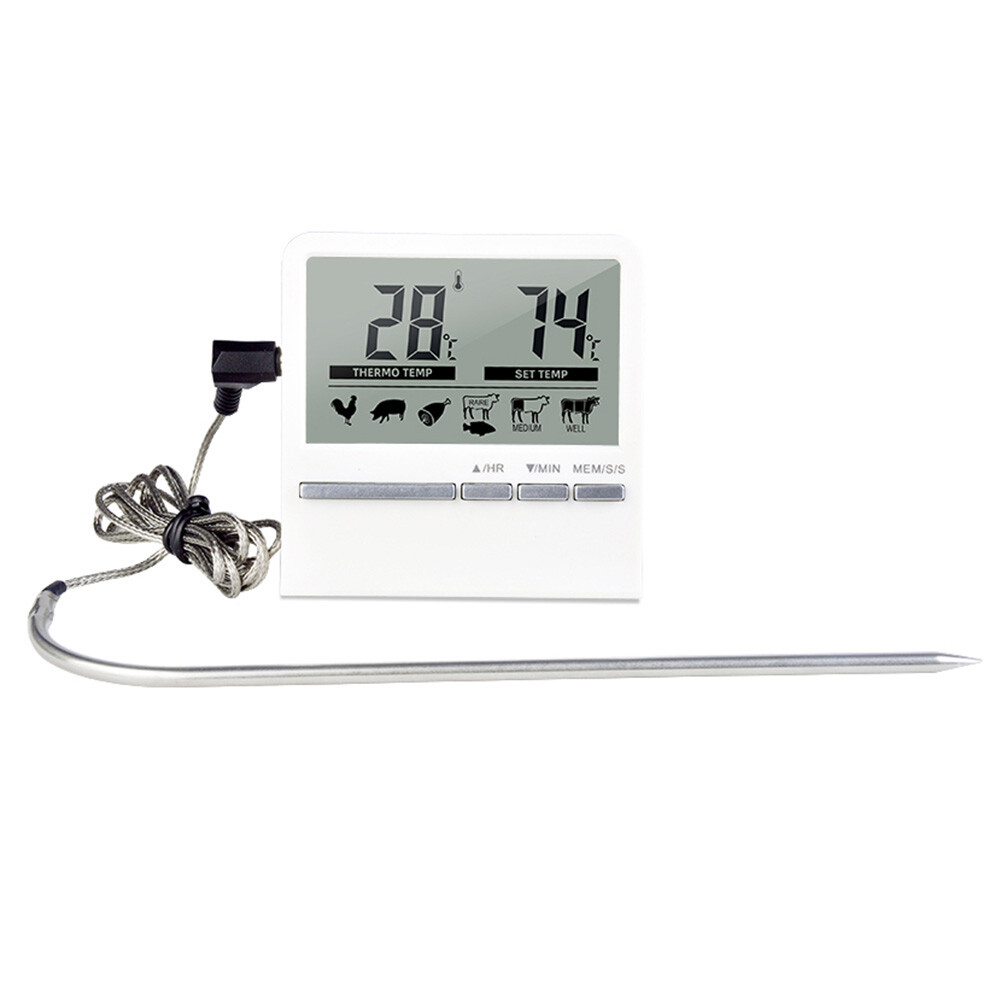 Electronic LCD Digital Food Thermometer BBQ Meat Probe Temperature ...
