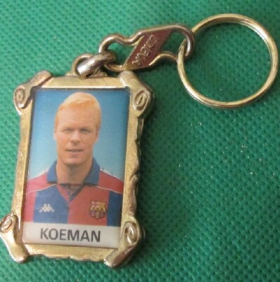 RONALD KOEMAN Barcelona soccer FCB keyring key chain keychain 2" | eBay