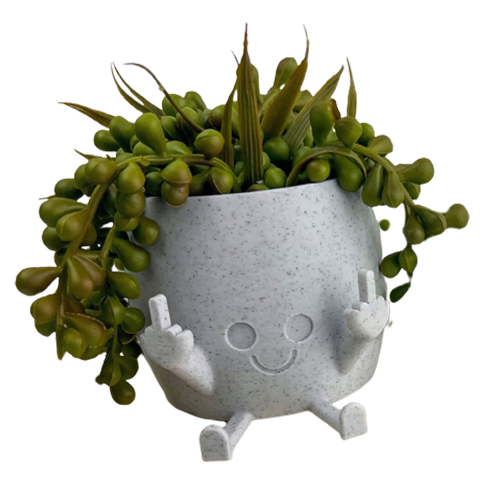 Middle Finger Flower Plant Pot Resin Gestures Sculpture Garden Planter ...