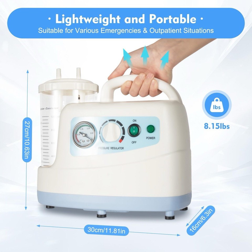 Portable Vacuum Suction Unit, 1000mL Veterinary Suction Machine for ...