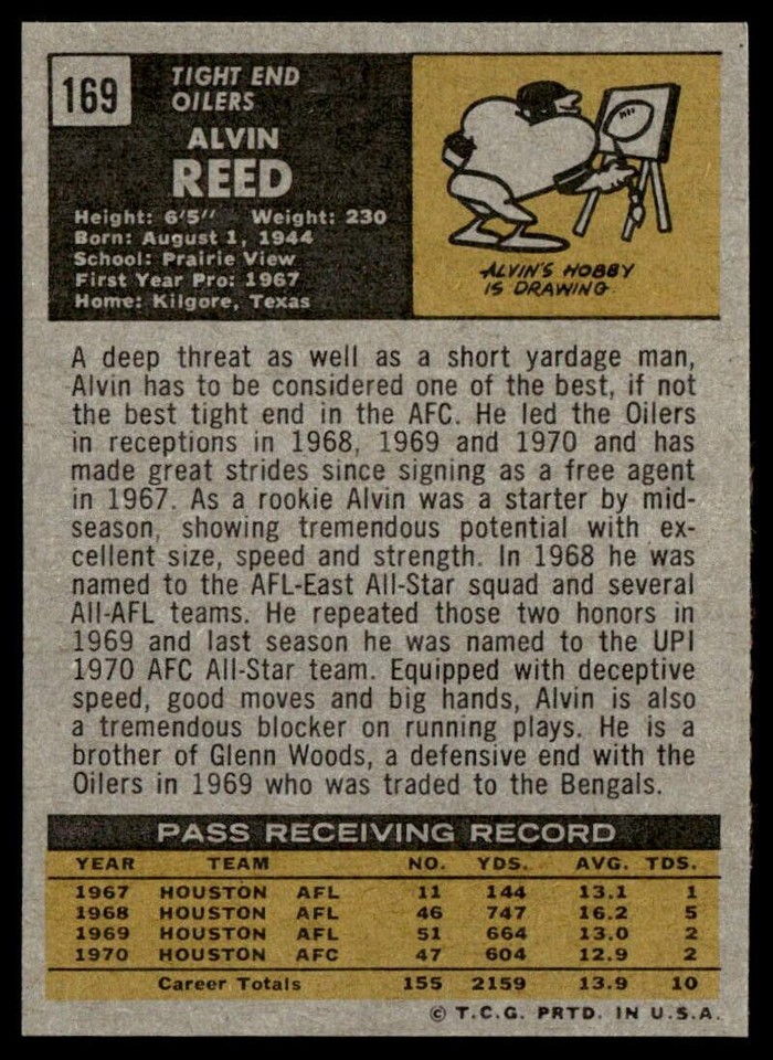1971 Topps - #169 Alvin Reed (RC) | eBay