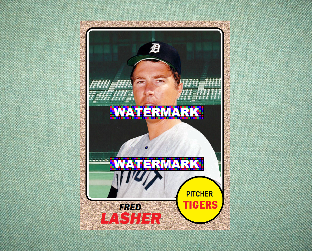 Fred Lasher Detroit Tigers 1968 Style Custom Baseball Art Card | eBay