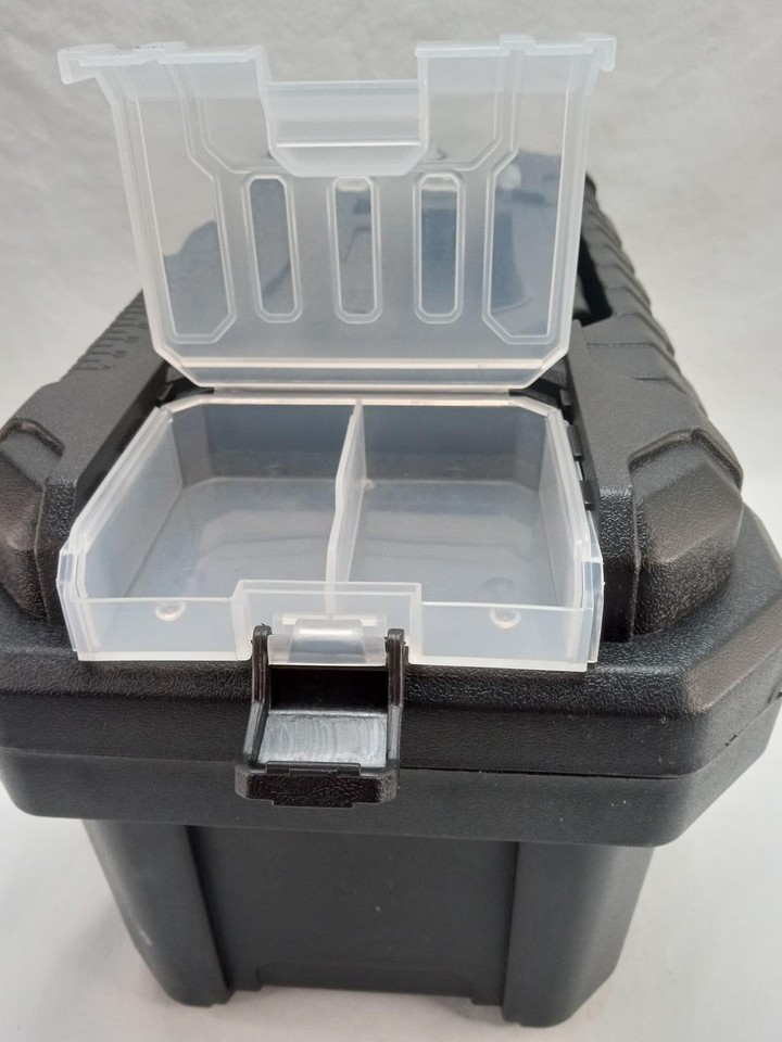 Anyyion 14-Inch Plastic Tool box with Removable Tray Small Parts Bins ...